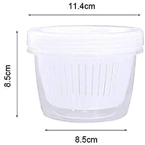 ZJGY 4 Pcs Stackable Double Layer Vegetables Sealed Keeper, Vegetable Storage Box with Filter,Drain Fresh Box,refrigerator Food Fresh Box with Drain Basket