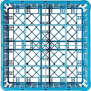 Carlisle FoodService Products RG16-214 FBA_RG16214 16 Compartment Glass Rack with 2 Extenders, 7.12", Blue
