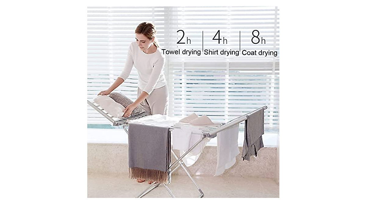 20 Bars Heated Clothes Airer - Energy Efficient Drying