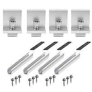 Solar Wind Power Parts Accessories Solar Panel Bracket Kit Solar Module End Clamp Solar Panel Mounting Rail Photovoltaic Mounting Rail 8Pcs