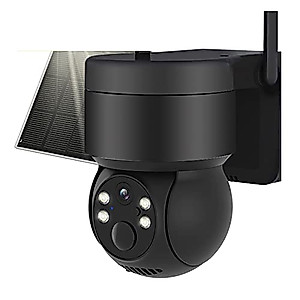 Security Camera Camera Security Camera WiFi Wireless Surveillance Cam With Rechargeable Battery Solar Panel PIR Human Detection PTZ 360° View Surveillance Camera with Spotlight ( Size : 2.5K Black x12