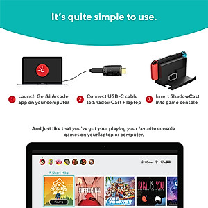 Human Things GENKI ShadowCast - Easily Connect and Play Game Consoles on The Laptop, Smallest Capture Card with Great Performance