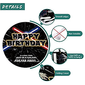 Seasonwood Star Themed Backdrop for Baby Boys Kids Birthday Party Universe Wars Background Galaxy Photography Party Decorations Cake Table Banner Photo Booth Props Supplies Favor 5x3ft