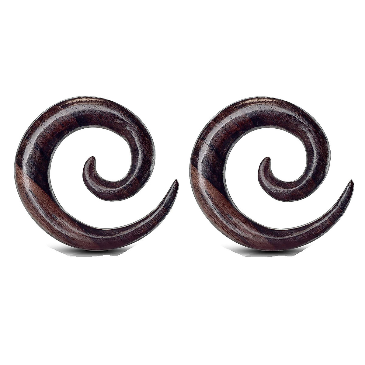Zaya Body Jewelry Pair Wood Spirals Tapers Ear Plugs Tunnels Gauges 8g 6g 4g 2g 0g 00g 1/2 9/16 5/8 3/4 gauging stretching (3/4" 19mm)