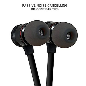 2 Acuvar Wireless Magnetic Rechargeable Ear Buds, in line mic, Volume, Play/Pause Controls (Black)