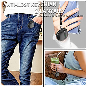 Miimall Compatible for Bose QuietComfort Earbuds II Case, [Upgrade Secure Lock][Anti-Lost Keychain][Front LED Visible] Protective Case Cover for QuietComfort Earbuds II Case with Lanyard (Black)