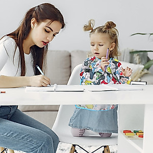 Accmor 4 Pcs Baby Long Sleeve Bibs, Waterproof Baby Bibs with Pocket, Toddler Sleeved Bib, Baby Smock for Eating Feeding, 24-36 Months