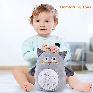 Baby Sleep Soother, Soothing Sound Machine Soft Owl Style with Projector＆Light Music, Sleep Toys Gift for Newborn Baby, Woodland Baby Shower for 0+ Boys or Girls
