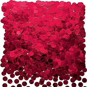 Burgundy Foil Metallic Round Table Confetti Circle Dot Mylar Table Scatter Confetti Wedding Bridal Shower Happy Birthday Bachelorette Valentines Mothers Day Graduation Party Confetti Decoration, 60g