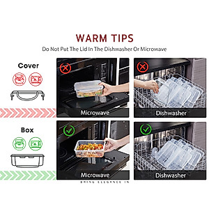 Syntus Food Storage Containers with Lids, 18 Pack (36 Pieces) 12.8L Plastic Airtight Reusable Meal Prep Lunch Containers for Kitchen & Pantry Organization