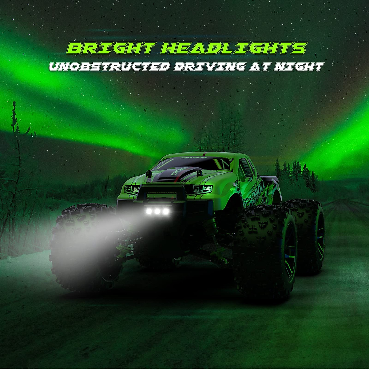 CROBOLL 1:18 Remote Control car for Kids Adults,36 KPH High Speed Monster Trucks 4x4 Off-Road Hobby Fast RC Car,2.4GHz 4WD All Terrain Electric Vehicle with 2 Rechargeable Batteries,Gifts for Boy Girl