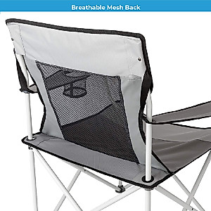 CORE Portable Folding Padded Mesh Quad Chair with Carry Bag