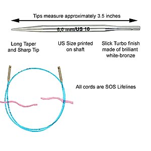 addi Click Rocket Lace Short 3.5-Inch Interchangeable Circular Knitting Needle Set Sizes US 4, 5, 6, 7, 8, 9, 10 and 11 with 5 Blue Cords, Brown Canvas Case with Project Bag