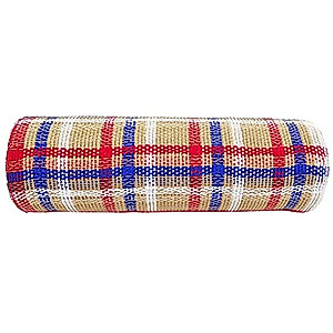 9.5" Natural Check Mesh by Celebrate It Red, White & Blue