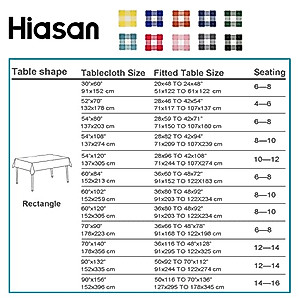Hiasan Buffalo Plaid Tablecloth Waterproof, 2 Pack, 60 x 84 inch - Black and White Checkered Table Cloths Rectangle for Outdoor Picnic/Party/Dining