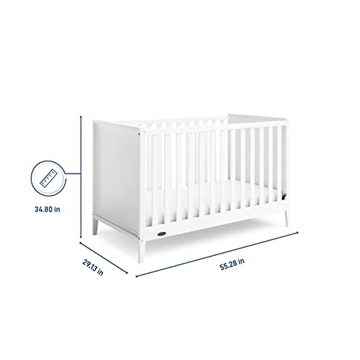 Graco Melbourne 3-in-1 Convertible Crib (White) – Converts from Baby Crib to Toddler Bed and Daybed, Fits Standard Full-Size Crib Mattress, Adjustable Mattress Support Base