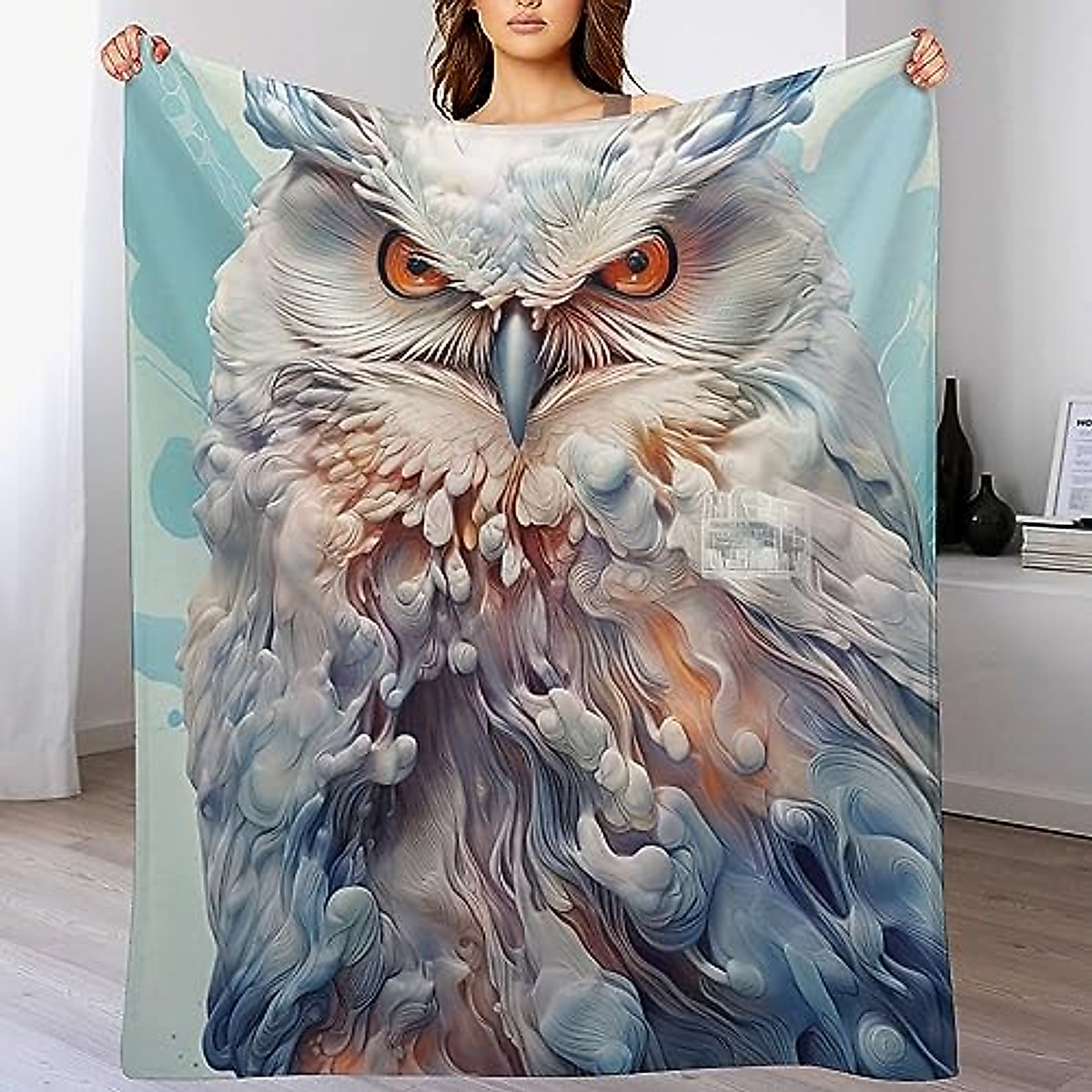 JHION Fantasy Bird Blanket, Fleece Flannel Cozy Throw Blankets, Breathable Lightweight Warm Bed Blanket All Season Blanket for Couch Bed Sofa 50"x60"