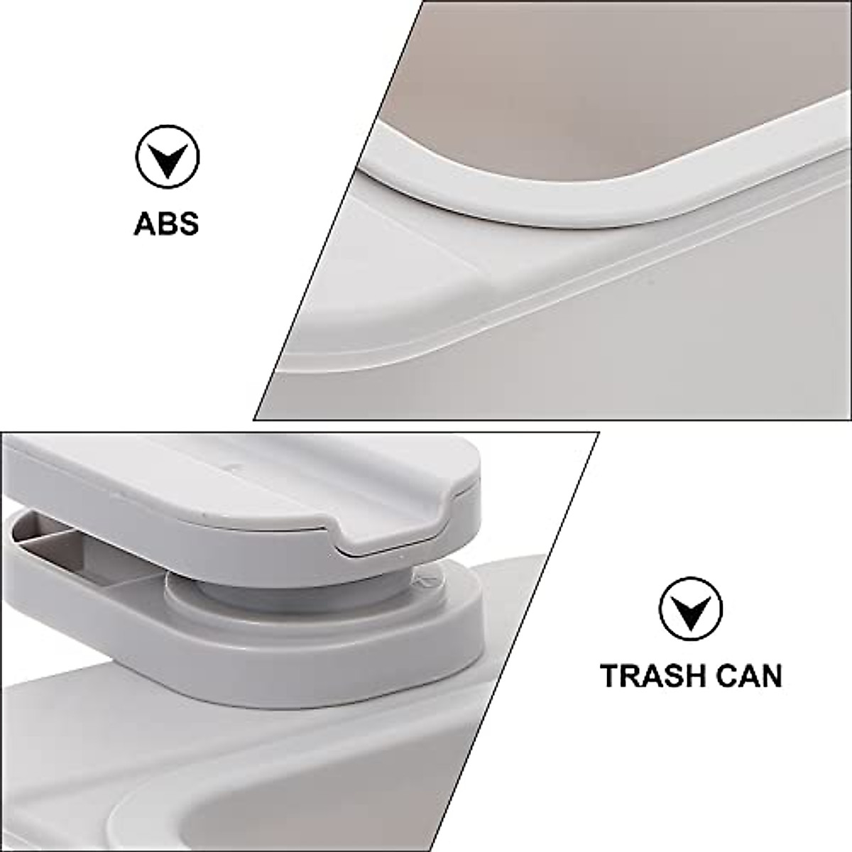 VOSAREA Automotive Garbage Cans Table Mount Trash Can Mini Desk Hanging Trash Bin Tiny Waste Bin Makeup Pad Garbage Holder for Coffee Vanity Table Kitchen Grey Car Trash Cans