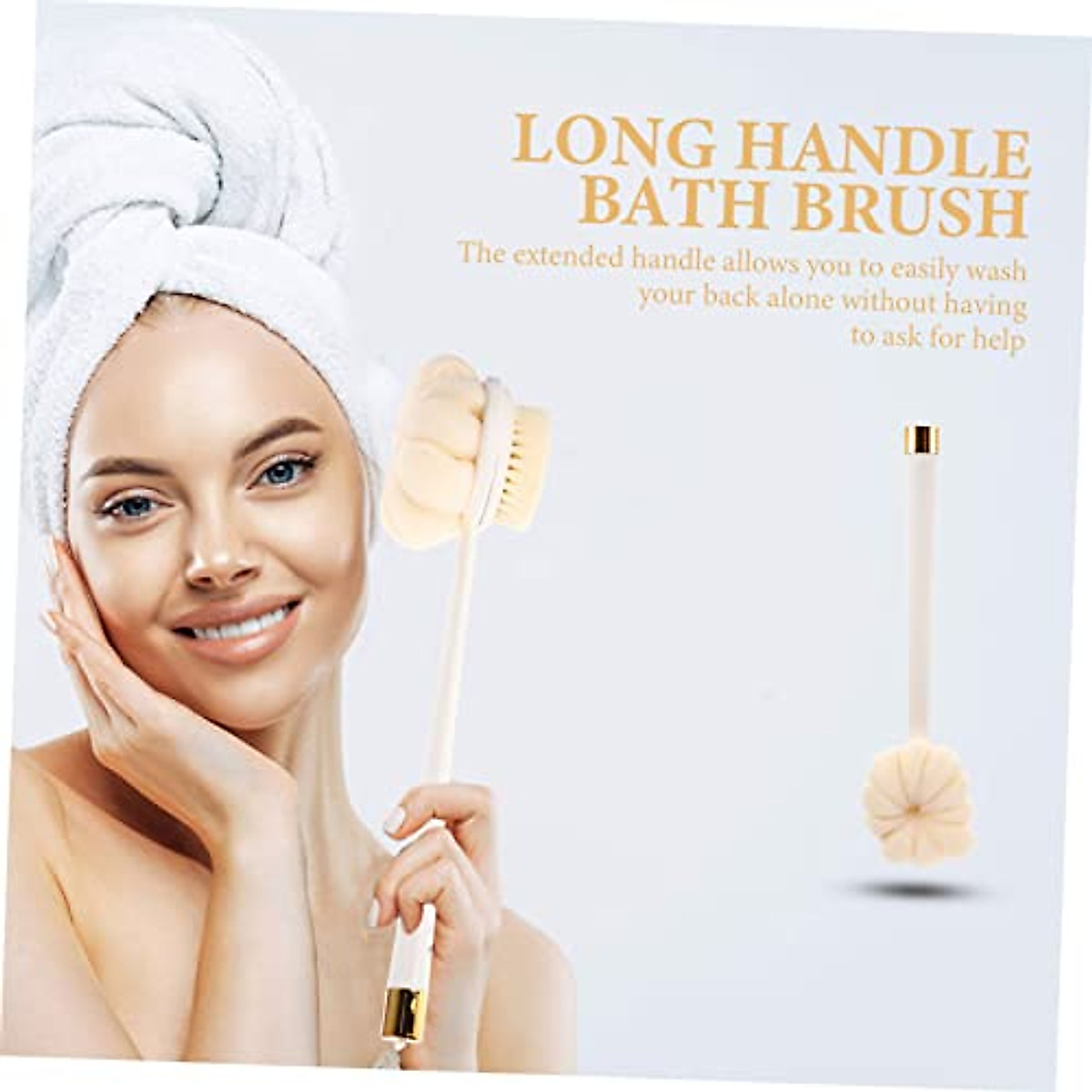 Healeved 2pcs Long Handle Bath Brush Scrub Sponges Brush Cleaner Body Wash Sponge Shower Loofah Scrubber Back Scrubber Bath Mesh Sponge Dual-Sided Bath Brush Shower Brush Back Scrubbers One