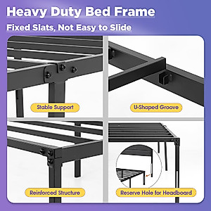 PayLessHere 18 Inch High Metal Platform Bed Frame with Maximum Storage Space Under The Heavy Duty Bed Frame No Box Spring Needed Noise-Free Easy Assembly (Twin)
