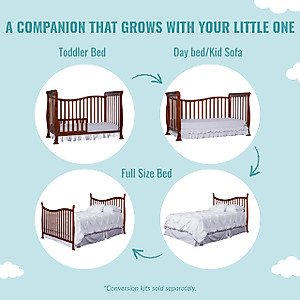 Dream On Me Violet 7-In-1 Convertible Life Style Crib In Espresso, Greenguard Gold Certified, 4 Mattress Height Settings, Made Of Sustainable New Zealand Pinewood