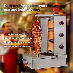 YOOYIST 3 Burners Shawarma Doner Kebab Machine Grill Gyro Automatic Vertical Broiler