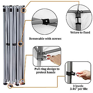 LEISURELIFE Outdoor Pop Up 10'x20' Canopy Tent with Sidewall - Folding Commercial Gazebo Party Tent Blue Red White with Wheeled Carry Bag (4 Sidewalls, White)