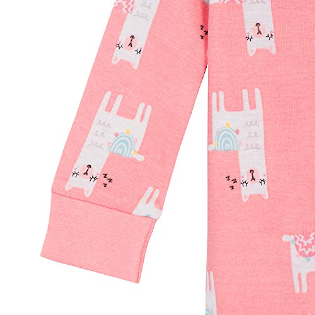 Gerber Baby Girls' 4-Pack Footed Pajamas, Love Llamas Pink, 18 Months