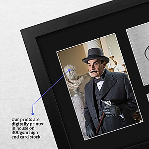 HWC Trading David Suchet Framed Gift Signed Printed Autograph Poirot Photo Display - US Letter Size