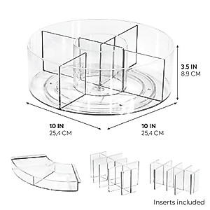 iDesign The Sarah Tanno Collection Lazy Susan Spinning Cosmetic Organizer, Clear 7.7" x 7.7"