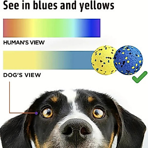 Qsrsjcq The Mellow Dog Calming Ball, Indestructible Dog Tennis Balls, Durable Bouncy Dog Toy Balls, Dog Balls for Teething, Interactive Dog Toys for Fetch Game (Small,2pcs)