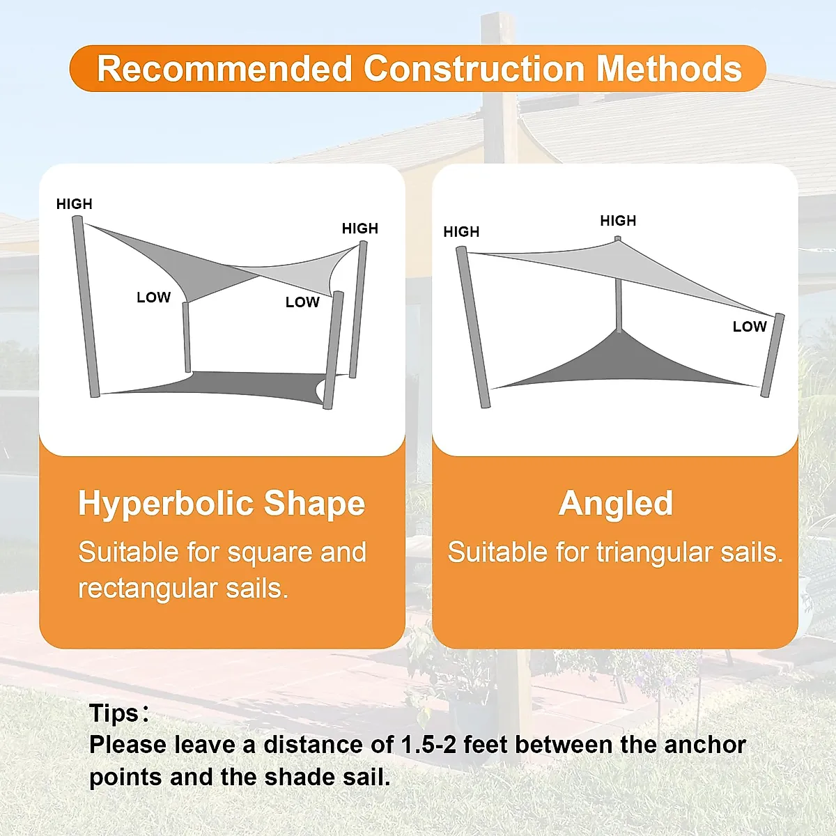 Artpuch 12' x 12' Sun Shade Sails Square Canopy, Sand UV Block Cover for Outdoor Patio Garden Yard