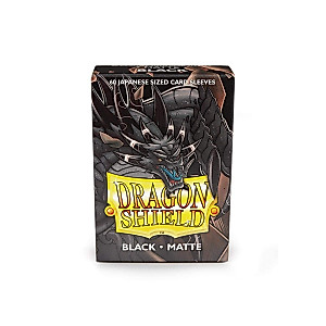 10 Packs Dragon Shield Matte Mini Japanese Black 60 ct Card Sleeves Display Case