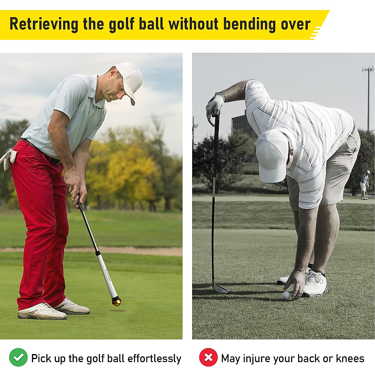 Shu-Ran 6 Pcs Golf Ball Retriever Golf Ball Picker Upper for Putter Golf Ball Retriever for Putter