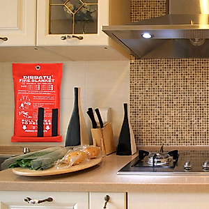 DIBBATU Fire Blanket, 4 Pack-red, Fiberglass, Emergency Blanket for Home, Kitchen, Grill, BBQ, Fireplace