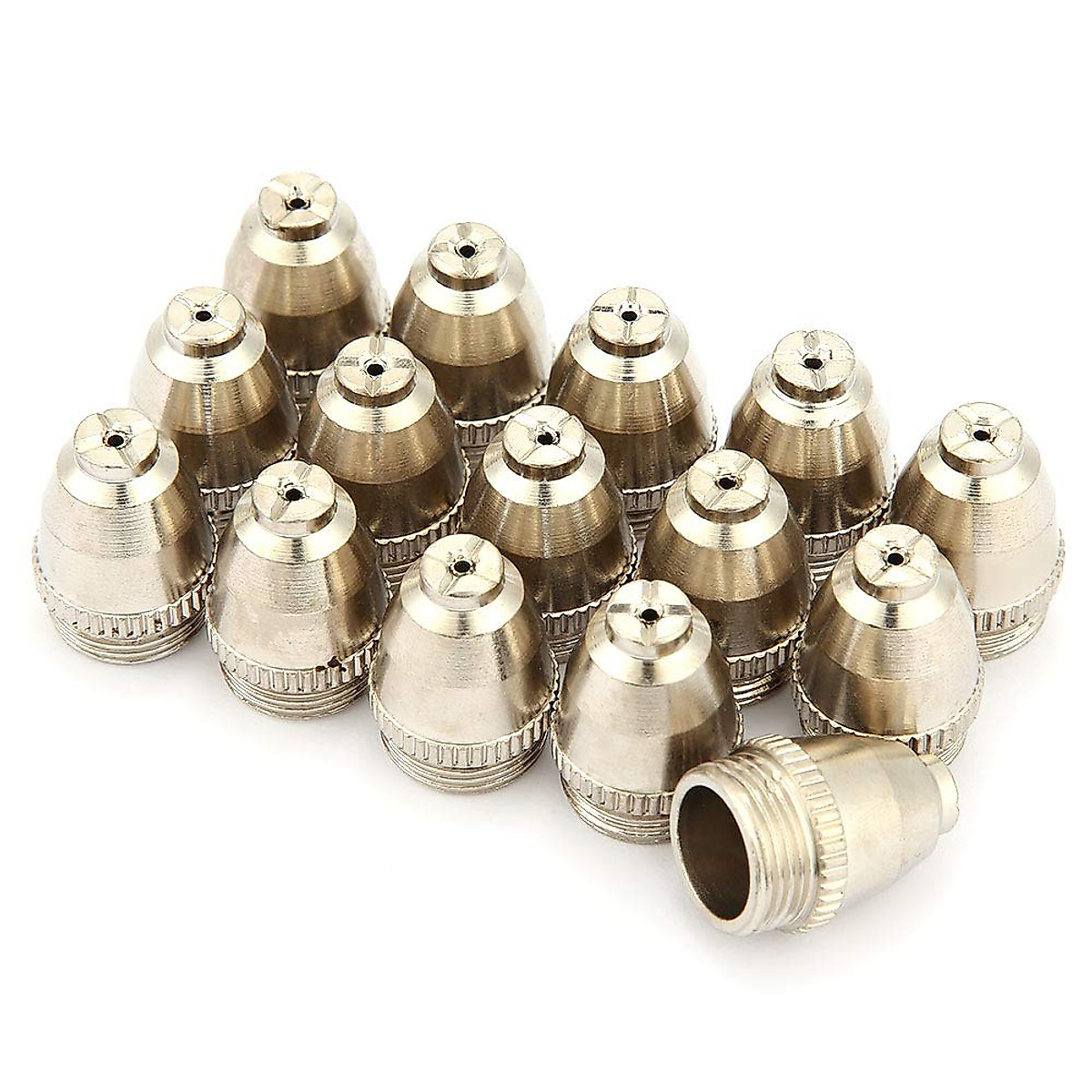 40pc Plasma Cutter Cutting Torch Kit,Electrode Nozzles Tip Accessory with 10 Ceramic Shield Cups,15 Electrodes and 15 Nozzles for SG55, AG60 Flashlight