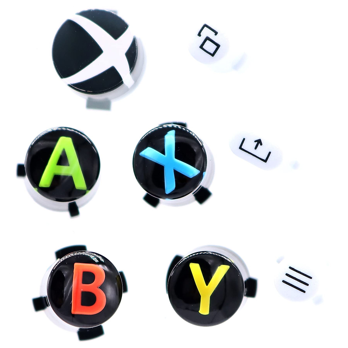 Deal4GO 8-Pack ABXY Buttons w/Menu View Share Key Set Replacement for Xbox Series S & Xbox Series X Controller (White) (XSSX-8PB)
