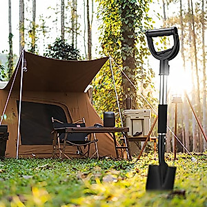 Shovels for Digging ,31 inch Long & 1-1/4inch Diameter with Curved D -Shaped Handle Heavy Duty Car Shovel, Suitable for Excavation Camping Car Gardening.