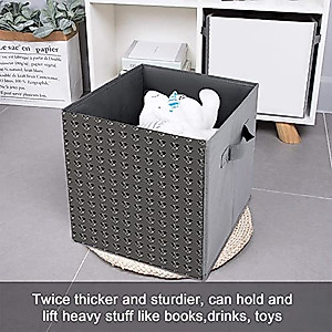French Bulldog Foldable Storage Bins Printd Fabric Cube Baskets Boxes with Handles for Clothes Toys, 11x11x11
