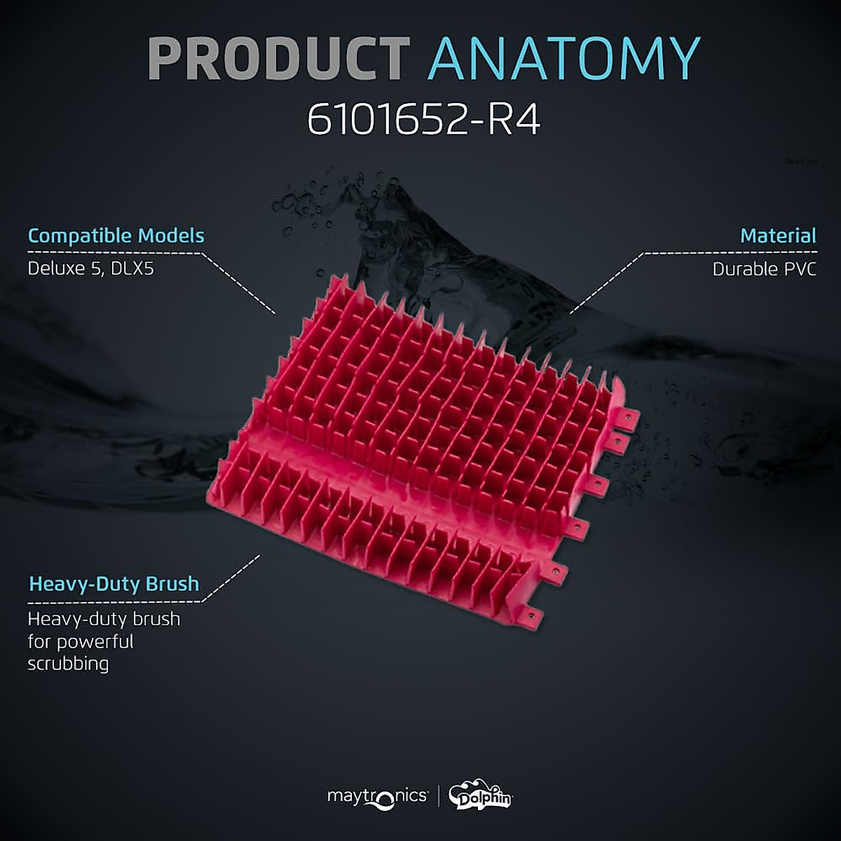 Dolphin Genuine Replacement Part — Front and Rear Magenta Brushes (4PK) — 6101652-R4