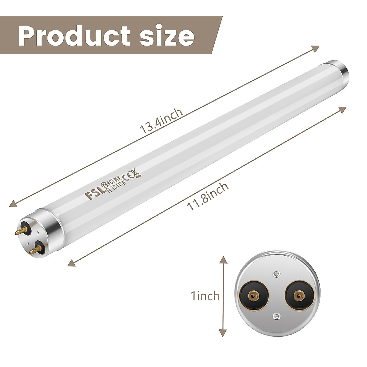 Bug Zapper Light Bulbs, Replacement Bulbs for 20W Electric Mosquito Zapper, 4 Pack 13'' 10W UV T8 Fluorescent Light Tube Replacement for 20W Indoor Outdoor Electronic Insect Pest Zapper Lamp Killer