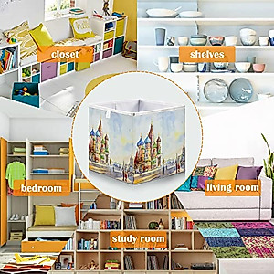 Cathedral Storage Basket Storage Bin Rectangular Collapsible Toy Boxs Nursery Storage Hamper Organizer for Boys Girls Toys