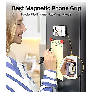 andobil Magnetic Phone Grip (Upgrade) for Magsafe, [Strongest Magnet Power] Phone Ring Holder Dual-Sided Magnet Compatible with Magsafe Series iPhone 14 13 12 Pro max, All Phones and Cases, Black