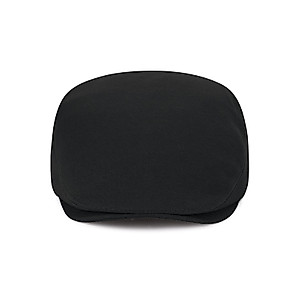 Newsboy Hats for Men Flat Cap Mens Driving Cabbie Cap Classic Soft Breathable Adjustable Fitted Hat Black Beret Mens