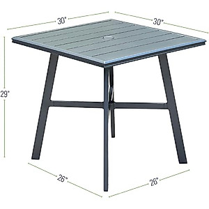 Hanover Cortino 3-Piece Grade Bistro Set Commercial Outdoor Furniture, Gunmetal