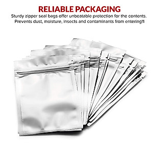 Mylar Bags with Ziplock 3.3 x 5.5” | 100 Bags | Sealable Heat Seal Bags for Candy and Food Packaging, Medications and Vitamins | Plastic and Aluminum Foil Packets for Liquid and Solids