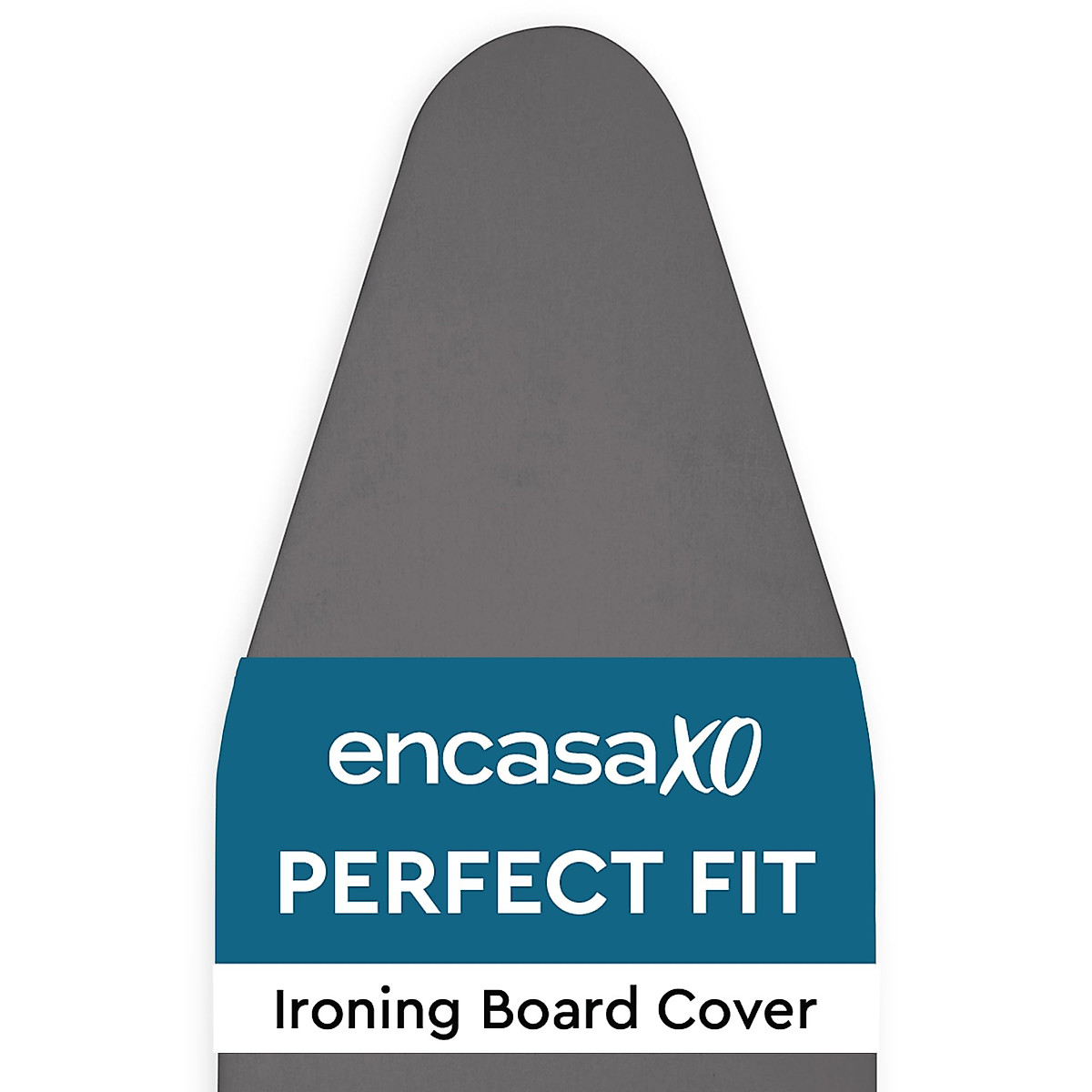 Encasa Homes Replacement Ironing Board Cover with Extra Thick Pad, Plain Colors, Elasticated, (Fits Standard X-Large Boards of 57"x22") Heat Reflective, Scorch Resistant, Heavy Duty - Grey