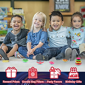 Durable Stackable Spinning Tops for Kids, Set of 4, Spin Toys, Fun Birthday Party Favors for Boys and Girls (Up 3 Years Old)