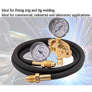 CGA580 Argon CO2 Regulators, Argon Gauges Gas Welding Regulator Compatible with Mig Tig Miller Lincoln Weld 0-4500PSI / 0-10BAR - CO2 Argon Regulator with 6.6Ft Hose