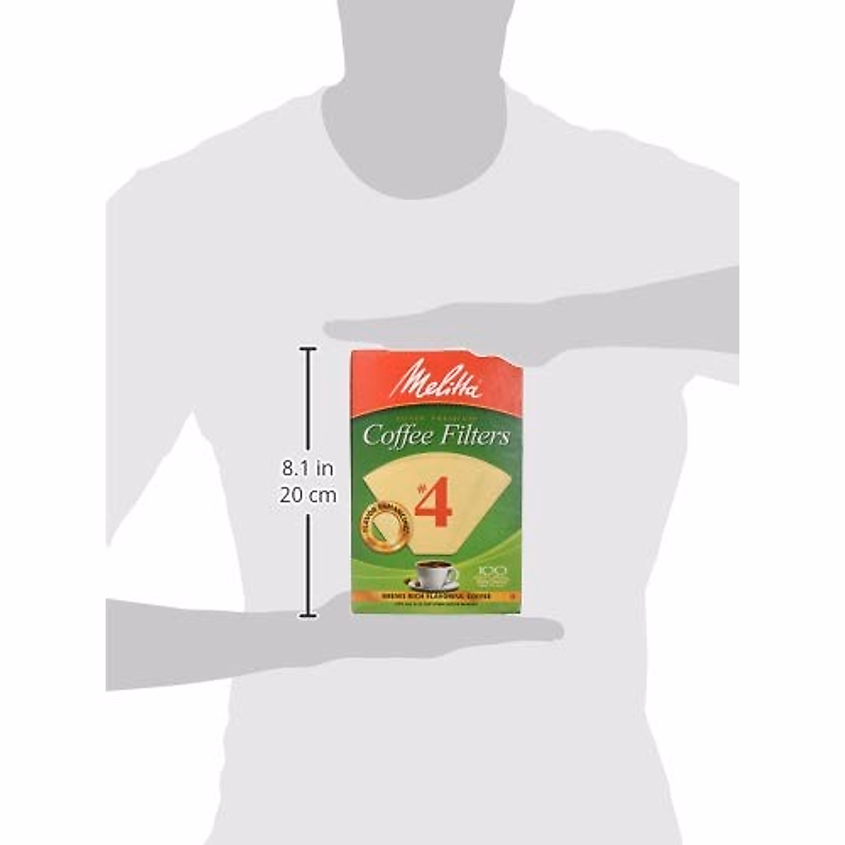 Melitta Cone Coffee Filters, Natural Brown #4, 100 Count (Pack Of 6)